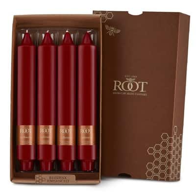 Root Candles 9" Unscented Smooth Collenette Taper Candles, 4ct. | Michaels
