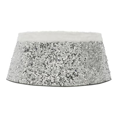27" Silver Sequins & Faux Fur Tree Collar by Ashland® | Michaels