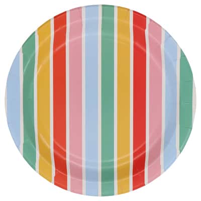9" Multicolor Stripe Paper Plates, 10ct. by Celebrate It™ | Michaels