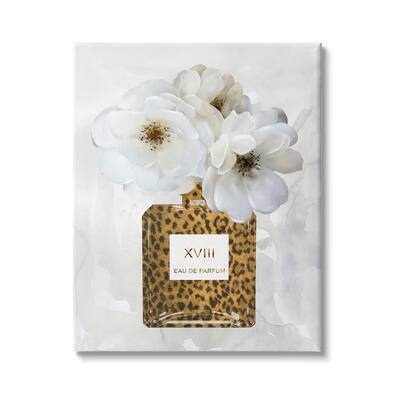 Stupell Industries Leopard Print Perfume Bottle Glam White Spring ...