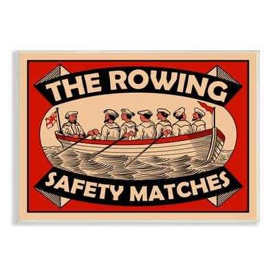 Stupell Industries Vintage Rowing Team Safety Matches Wall Plaque ...