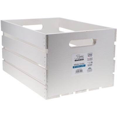 Leisure Arts® Home 18" White Wood Crate | Michaels