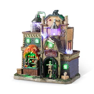 Glitzhome® 11"H Lighted Resin Halloween Haunted House Village | Michaels