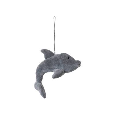 Hello Honey® 6" Gray Velvet Dolphin Ornament | Michaels