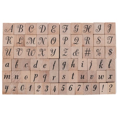 Script Alphabet & Numbers Wood Stamp Set by Recollections™ | Michaels