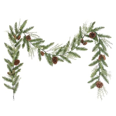 9ft. Green Cypress Spring Garland with Pinecones | Michaels