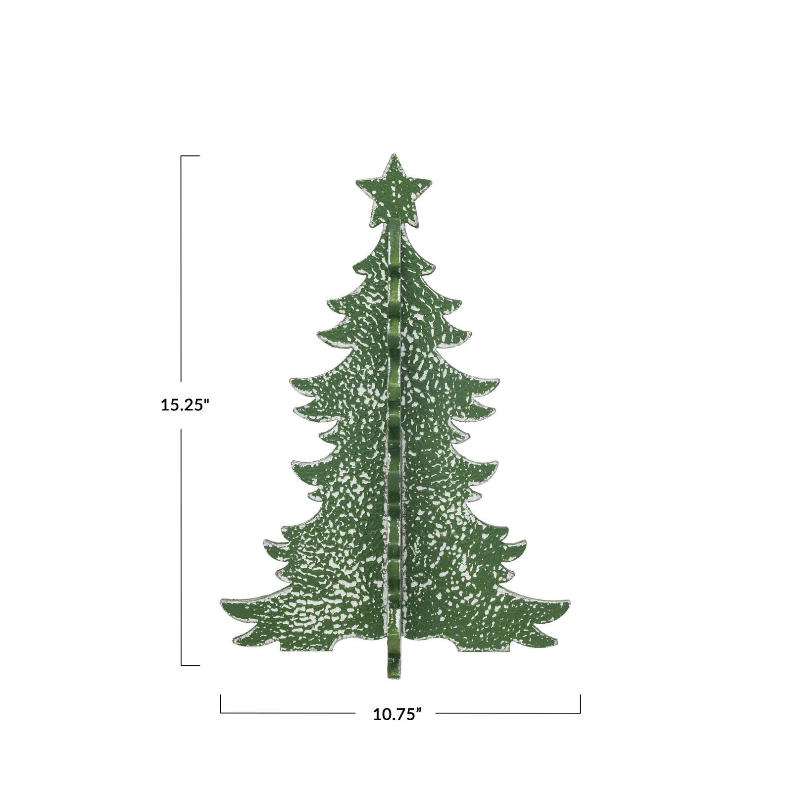 Hello Honey® 15.25" Distressed Green Interlocking Christmas Tree with ...