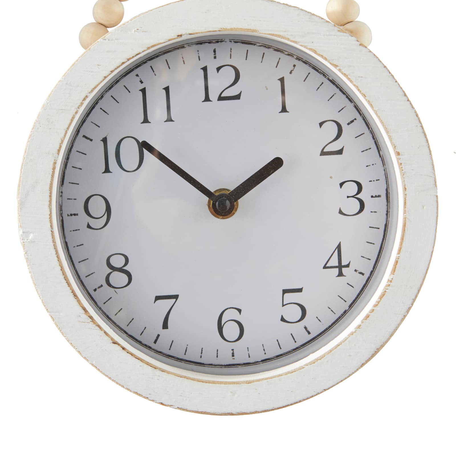 10" Traditional White Wood Wall Clock with Rope Strap Set | Michaels