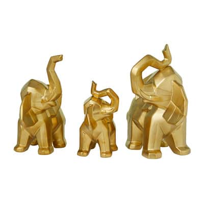 CosmoLiving by Cosmopolitan Gold Glam Elephant Sculpture Set | Michaels
