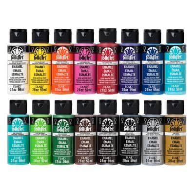FolkArt® Enamel Gloss Acrylic Craft Paint 16 Color Set | Michaels