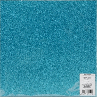 Best Creation 12" x 12" Sky Blue Glitter Cardstock, 15 Sheets | Michaels