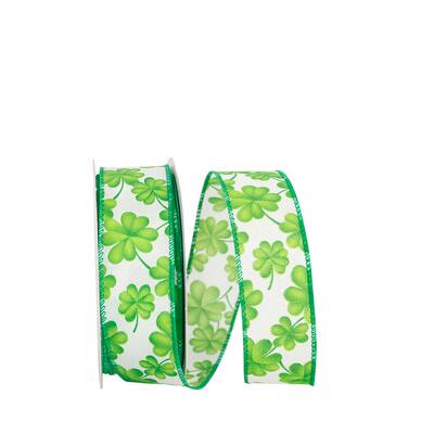 Reliant 1.5" x 25yd. Wired St. Patrick's Clover Ribbon | Michaels