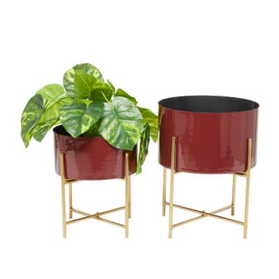 Red Modern Planter, Set of 2" 15", 12" | Michaels