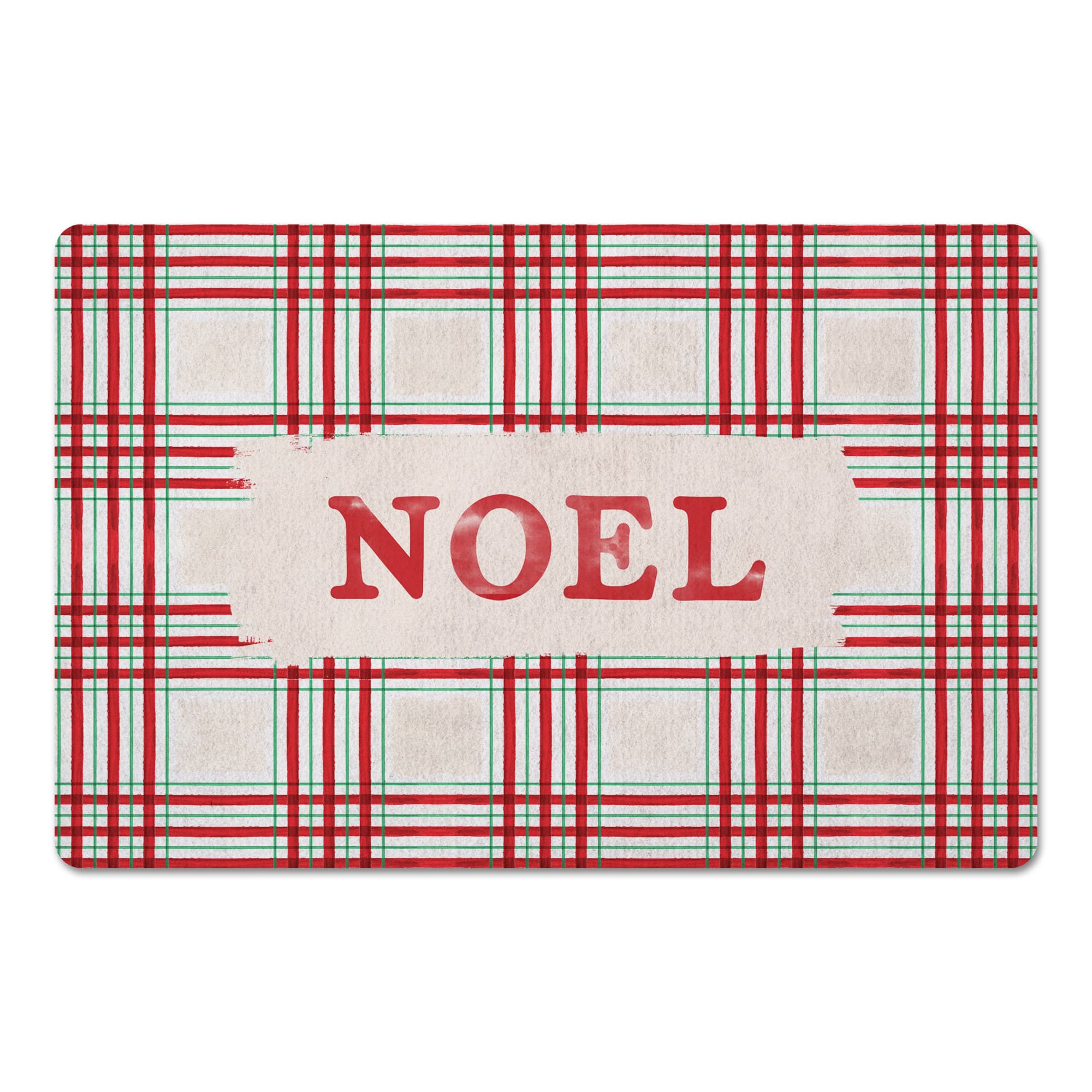 Noel Plaid Floor Mat | Michaels