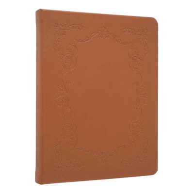 6" x 8" Brown Debossed Scrollwork Faux Leather Lined Journal by Artist ...