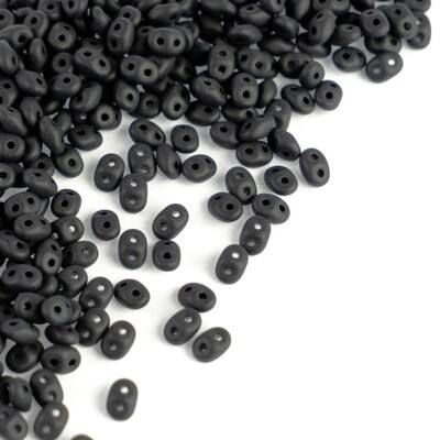Buy in Bulk - 12 Pack: John Bead Superduo Two-Hole Matte Jet Czech ...