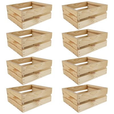 Buy in Bulk - 8 Pack: 11" Half Wood Crate by Make Market® | Michaels
