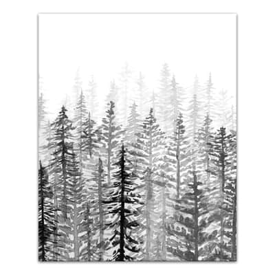 Black White Watercolor Trees 16x20 Canvas Wall Art | Michaels