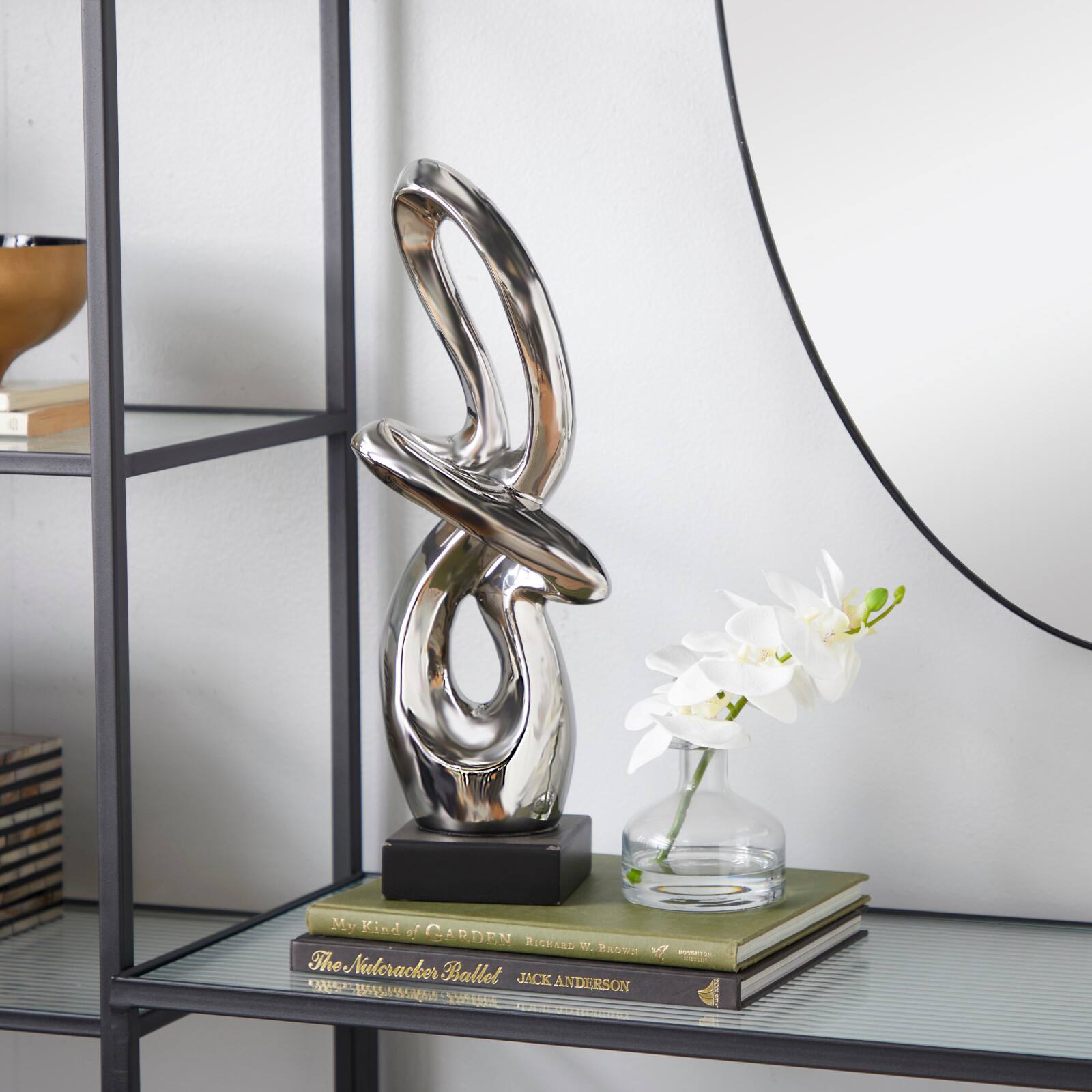 18" Silver Ceramic Modern Abstract Sculpture | Michaels