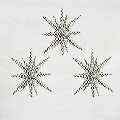 26" Black & White Checker Starburst Foil Balloons, 3ct. by Celebrate It ...