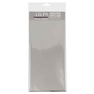 JAM Paper Mylar 20" x 26" Tissue Paper, 3ct., Color: Silver Mylar ...