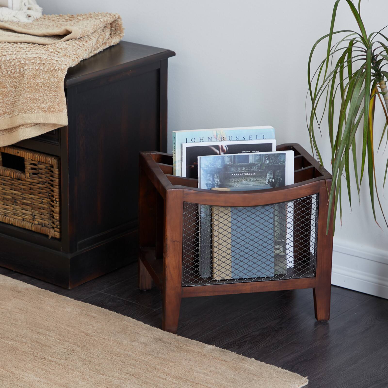 Brown Wood Traditional Magazine Rack Holder | Michaels