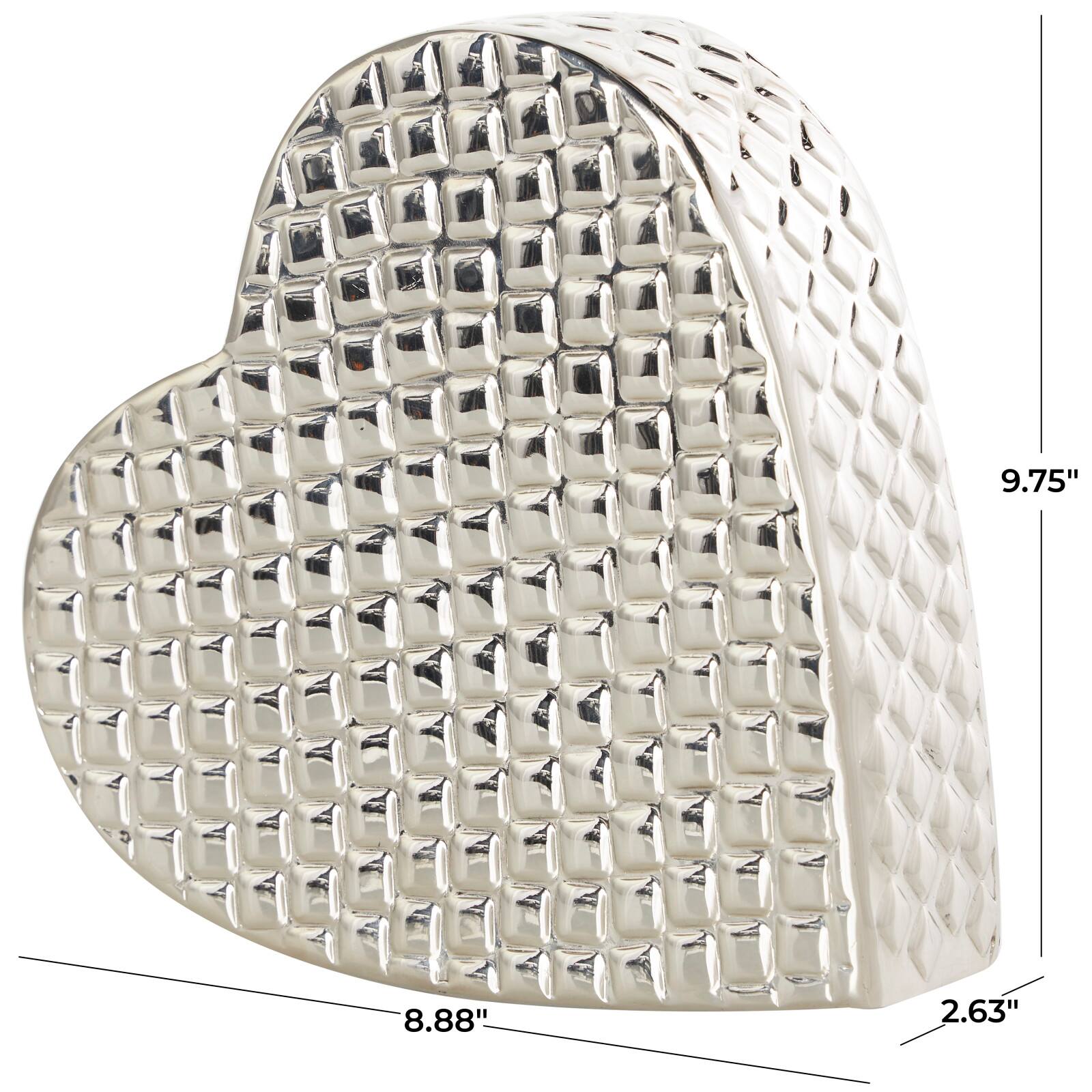 10" Silver Aluminum Heart Slanted Sculpture | Michaels