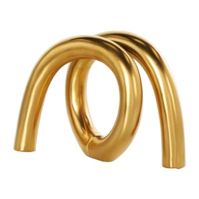 12" Gold Ceramic Abstract Rounded Loop Sculpture | Michaels