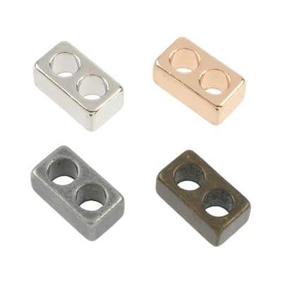 Double Loop Metallic Rectangle Sliders, 15mm by Bead Landing™ | Michaels