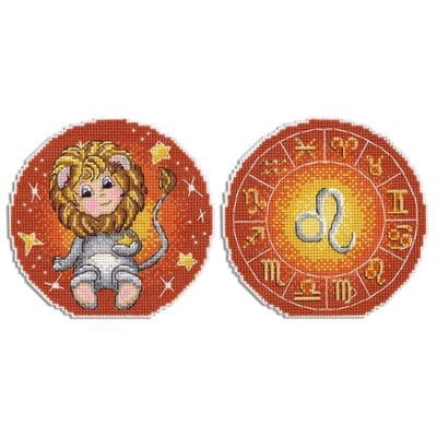 MP Studia Zodiac Signs Leo Plastic Canvas Counted Cross Stitch Kit ...