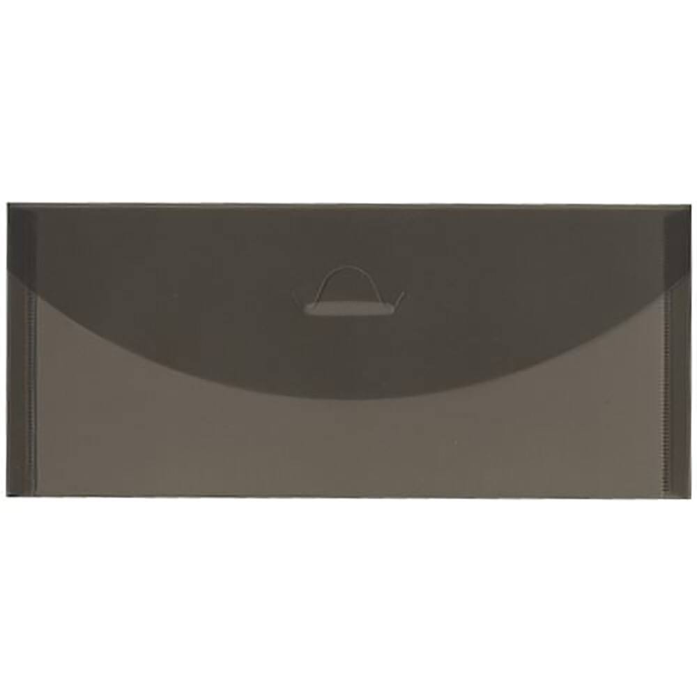 JAM Paper Smoke Gray Plastic Tuck Flap Closure 4.25" x 9.75" Envelopes ...