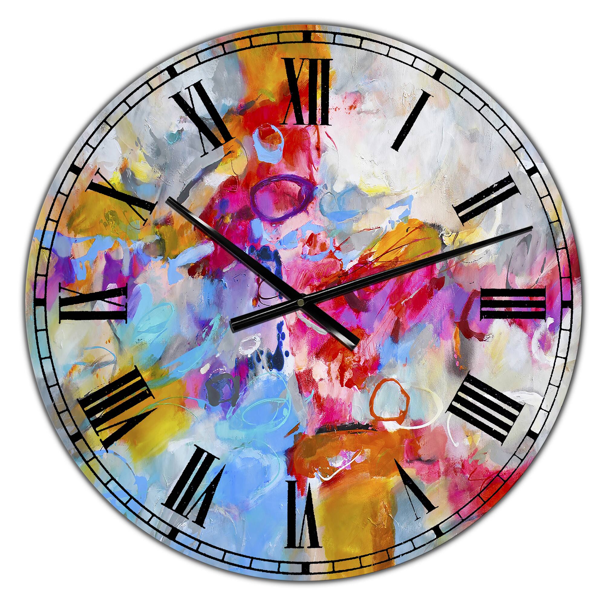 Designart Blue And Yellow Color Spatters IV Wall Clock | Michaels