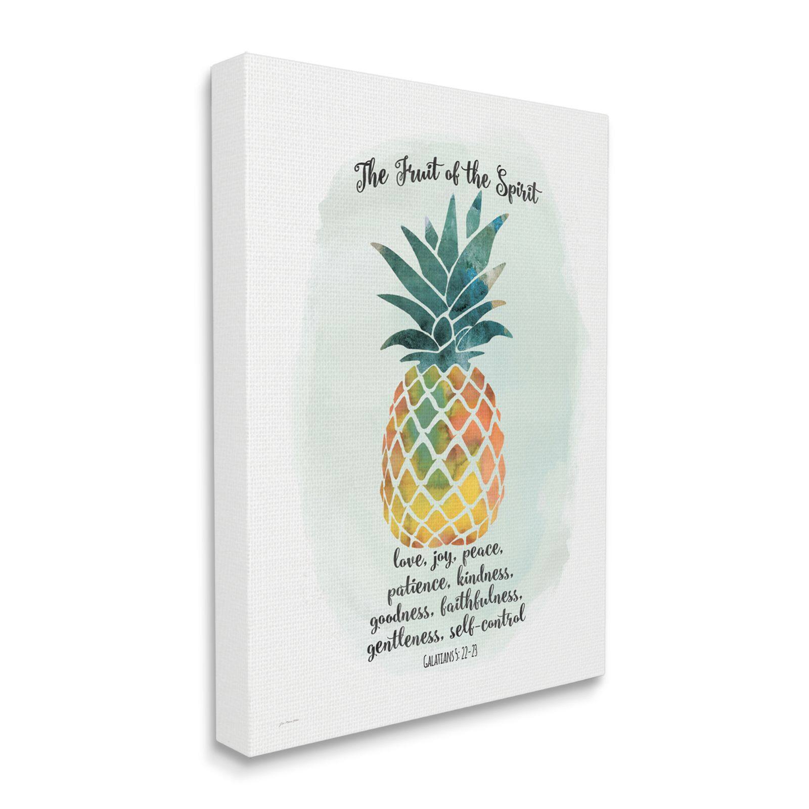 Stupell Industries The Fruit of the Spirit Multicolored Pineapple Canvas Wall Art | Michaels