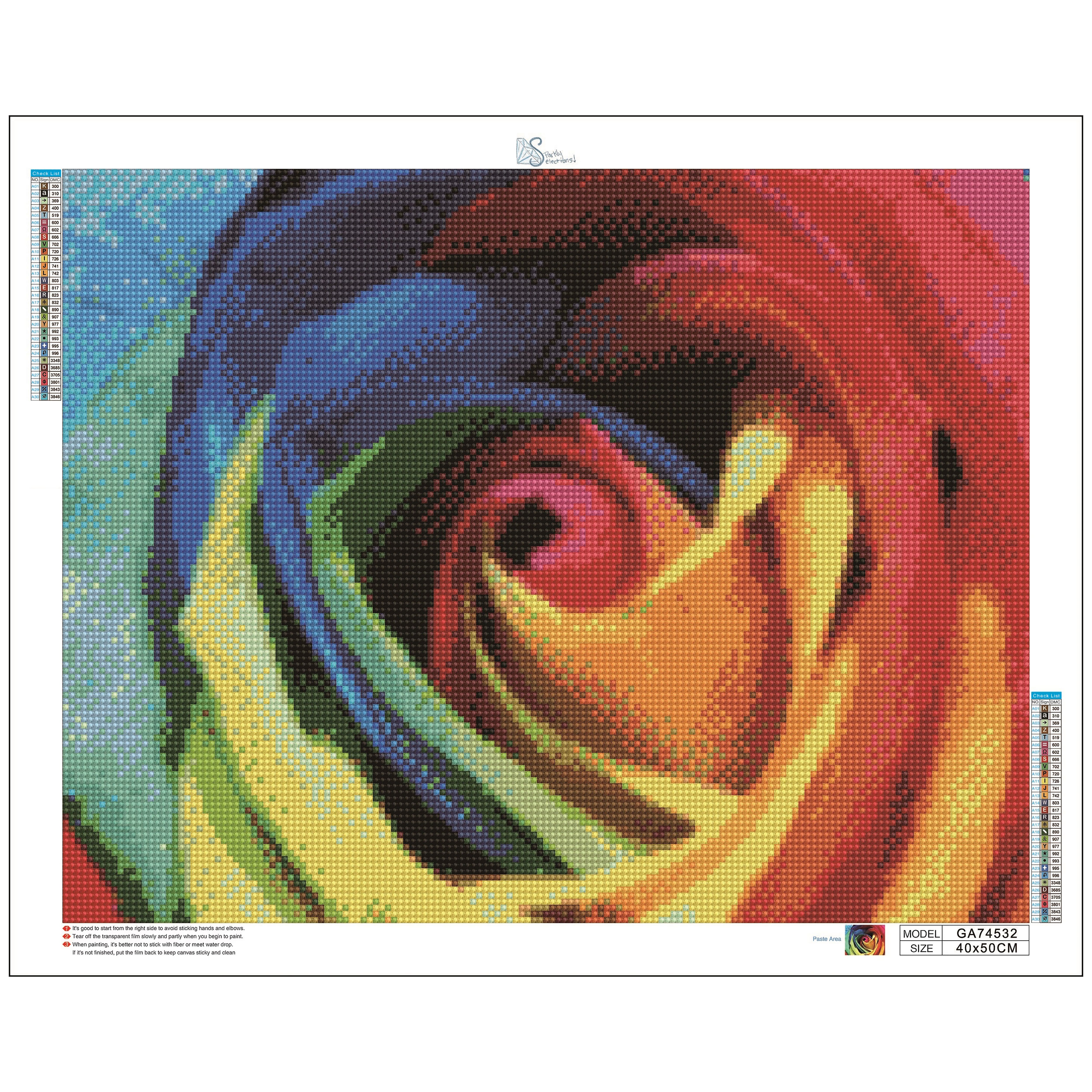 Sparkly Selections Colorful Rose Diamond Painting Kit, Round Diamonds ...