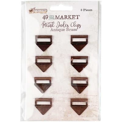 49 And Market Curators Antique Brass Metal Index Clips, 8ct. | Michaels