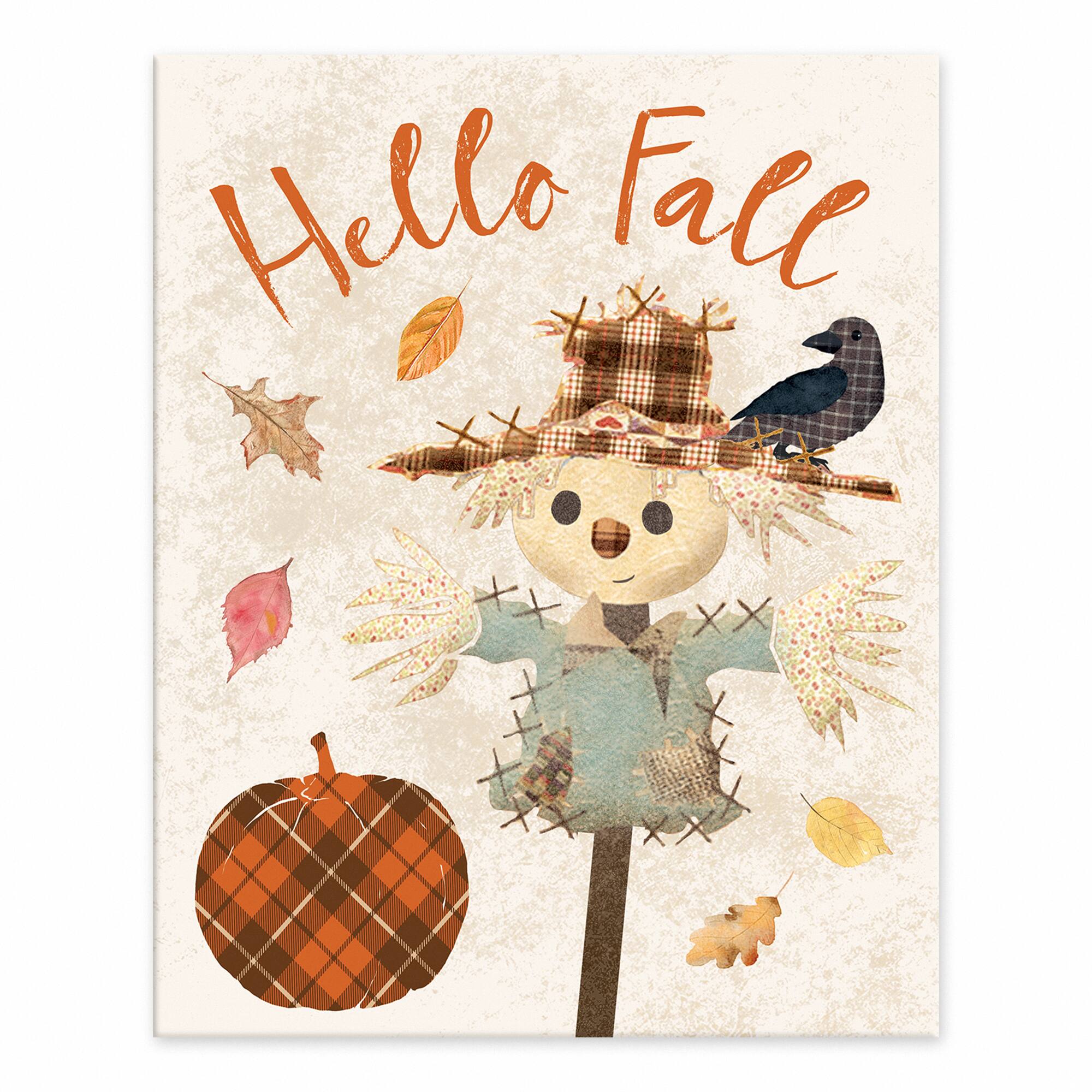 Hello Fall Scarecrow Tabletop Canvas | Michaels