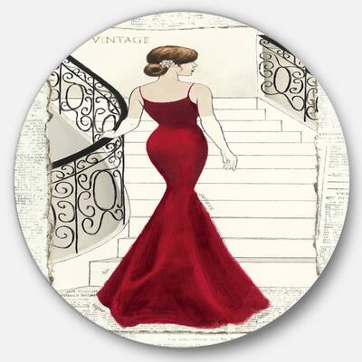 Designart - Elegance Glam Paris Diva III - Glam Metal Circle Wall Art ...