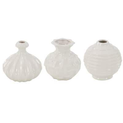 White Stoneware Modern Vase Set | Michaels