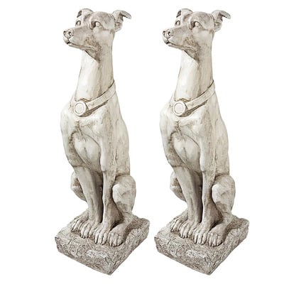 Design Toscano 30" Art Deco Whippet Greyhound Sentinel Dog Statues, 2ct ...