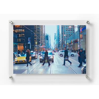 Wexel Art Double Panel Clear Acrylic Floating Wall Frame with Silver ...