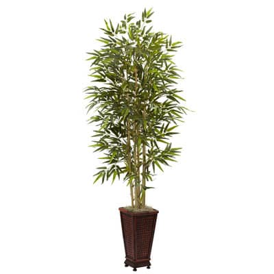 6ft. Bamboo Tree with Red Decorative Planter | Michaels