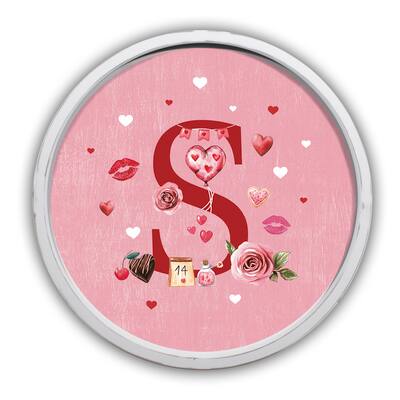 20" Valentine Things White Framed Round Monogram Print | Michaels