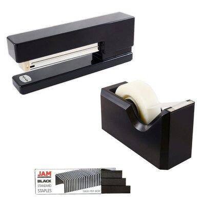 JAM Paper Stapler, Tape Dispenser & Staples Office Trio Kit, Color ...