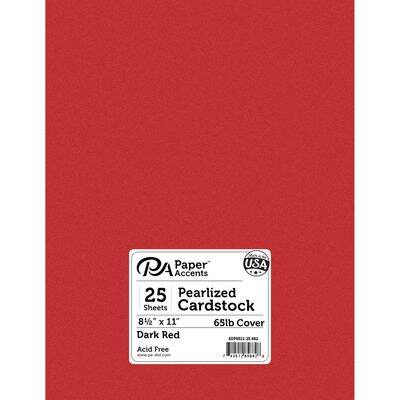 PA Paper™ Accents Dark Red 8.5" x 11" 65lb. Pearlized Cardstock, 25 ...