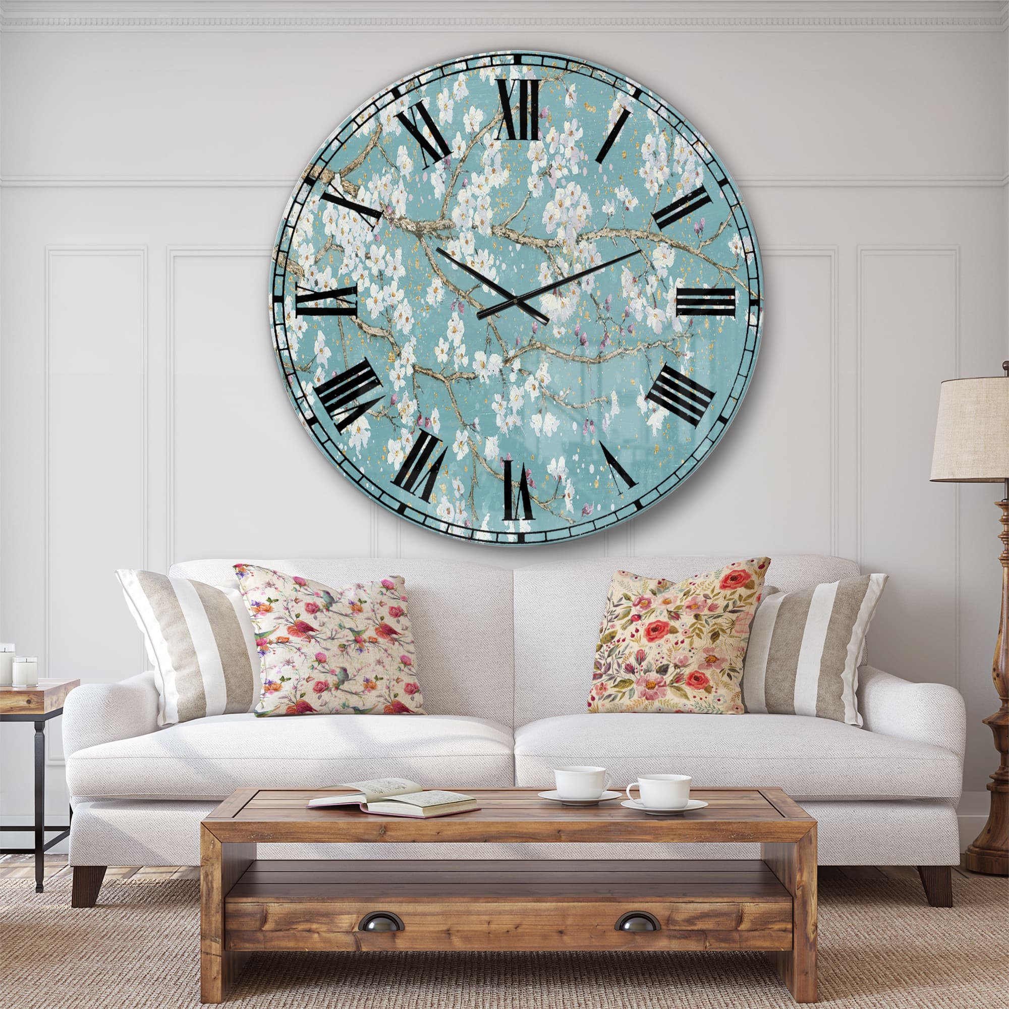 Designart Blue April Tree Wall Clock | Michaels