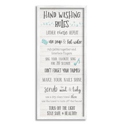 Stupell Industries Hand Washing Rules Bathroom Guide Positive Hygiene ...