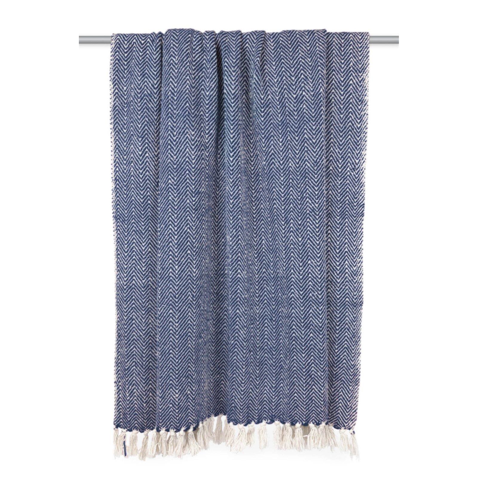 DII® Nautical Blue Handloom Chevron Throw | Michaels