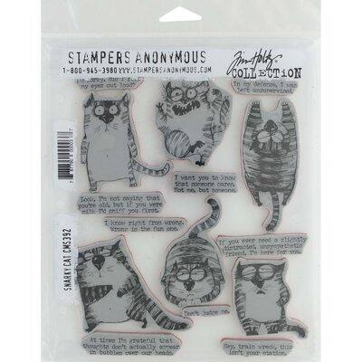Stampers Anonymous Tim Holtz® Snarky Cat Cling Stamp Set | Michaels
