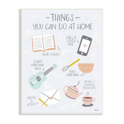 Stupell Industries Things To Do At Home Illustrated Self Care Guide ...
