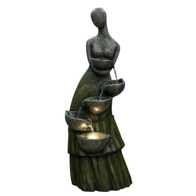 39" LED Modern Woman Tiered Outdoor Garden Water Fountain | Michaels